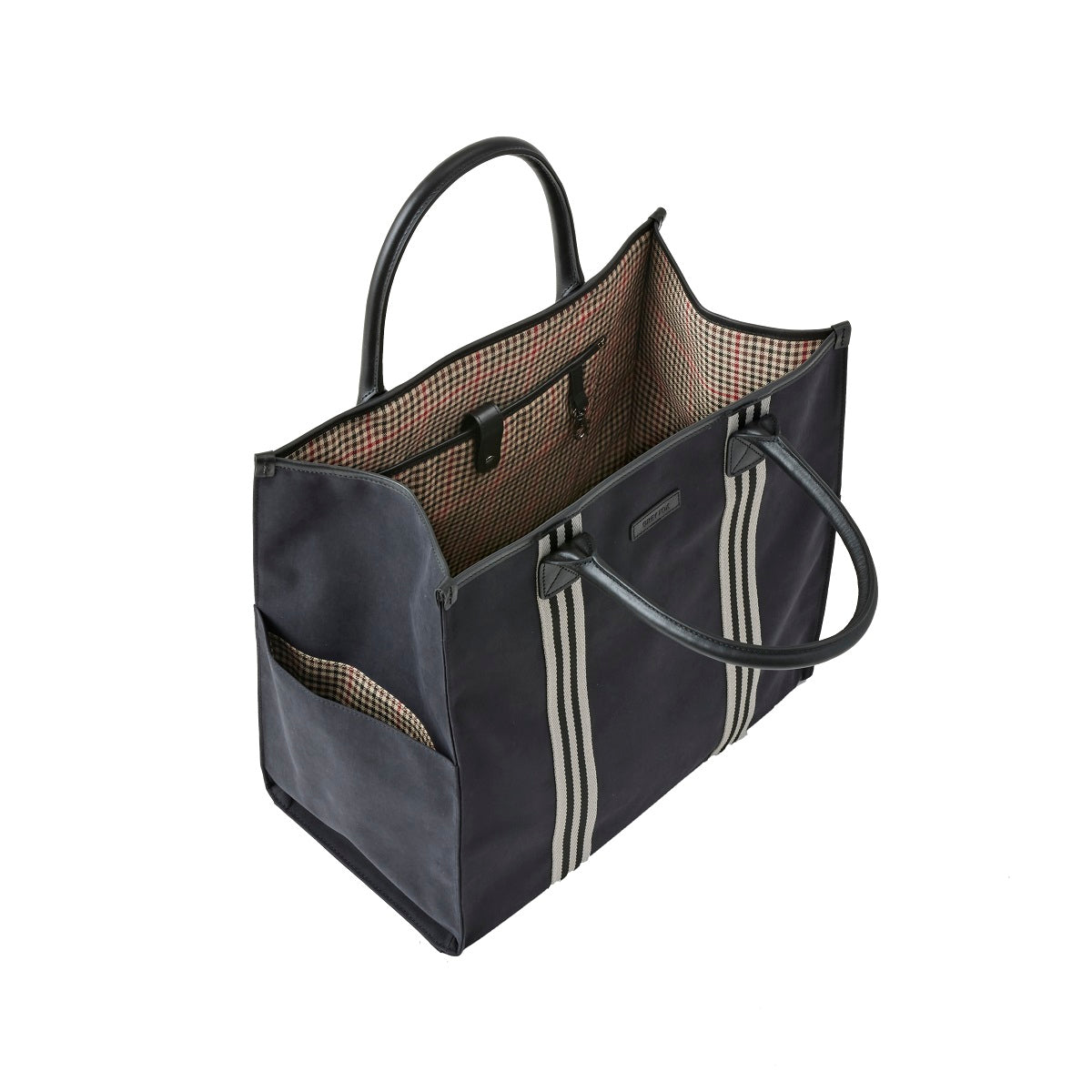 Tall Tote - black w/stripe | Grey Fox Designs